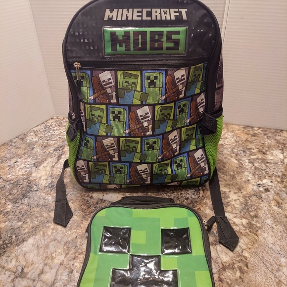 Minecraft | Accessories | Minecraft Backpack With Thermal Lunch Bag | Poshmark